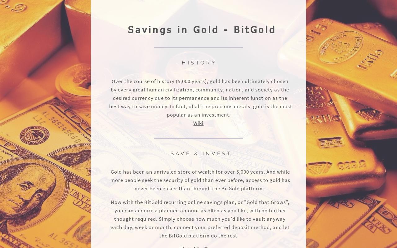 Savings in Gold - BitGold